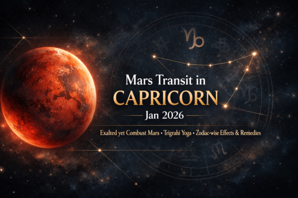 Mars Transit in CAPRICORN Jan 2026: Exalted Mars Trigrahi Yoga ...